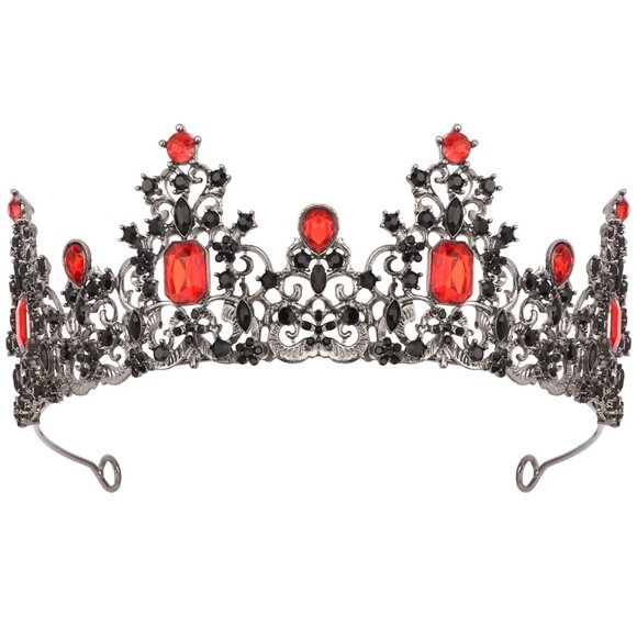 Accessories | Red And Black Gothic Vampire Queen Crown Birthday Tiara ...